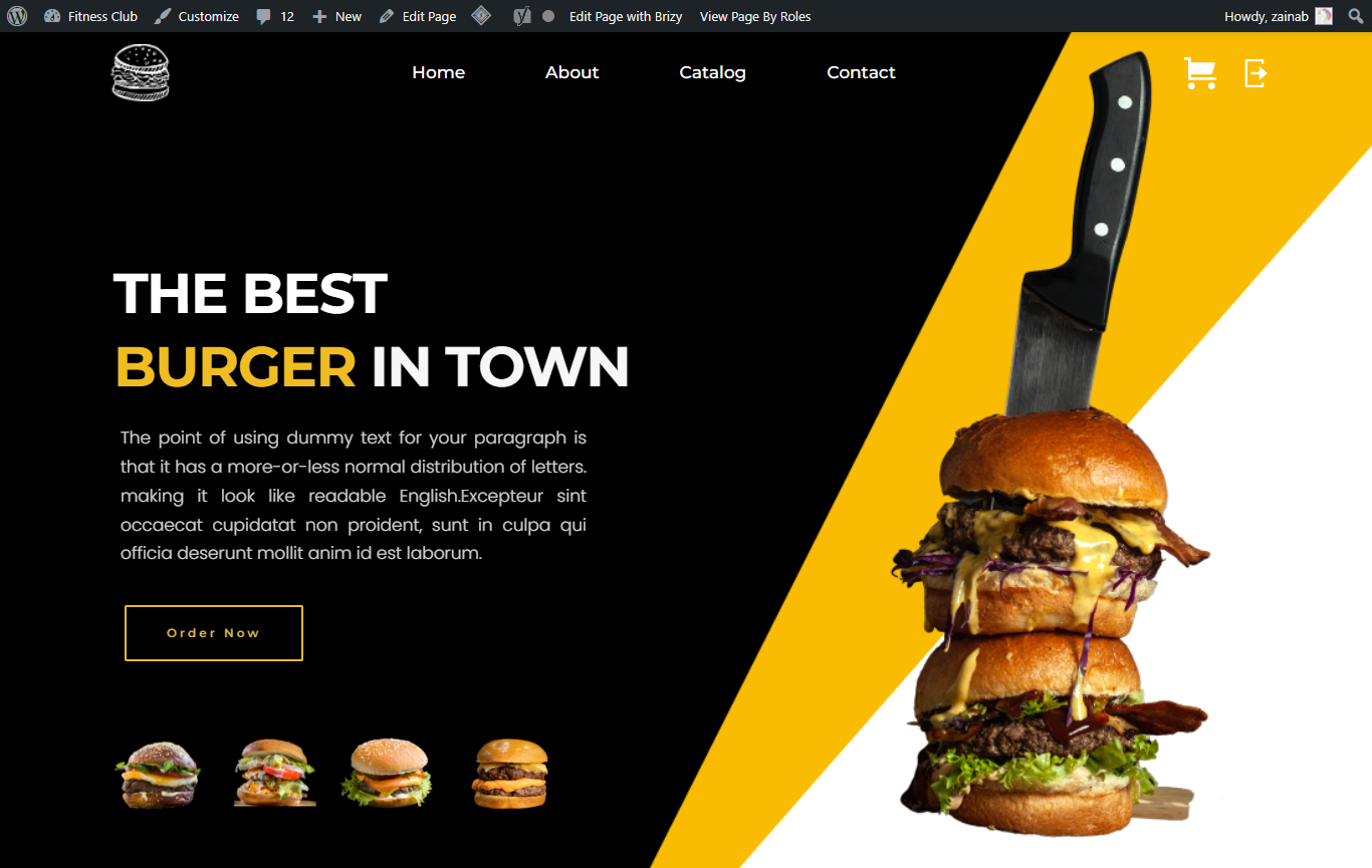 Fast Food Home Page Web design by Zainab on Dribbble