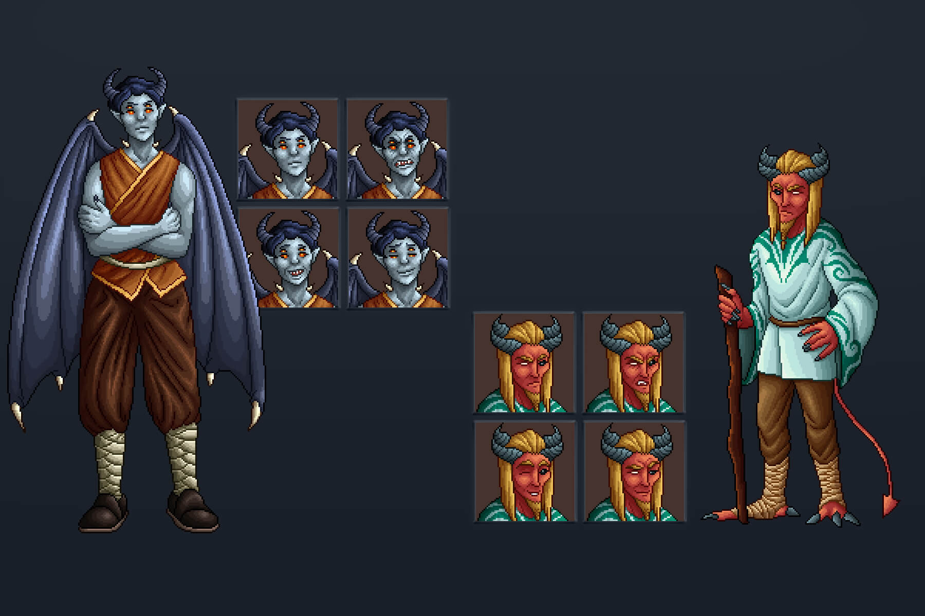 Demon Characters Full-Length Pixel Art by 2D Game Assets on Dribbble