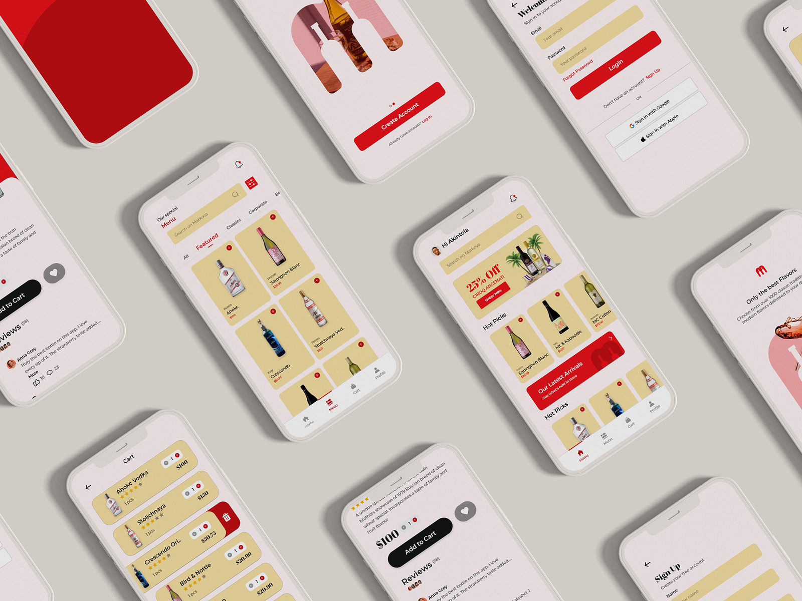Wine App UI/UX Design by akintola david on Dribbble
