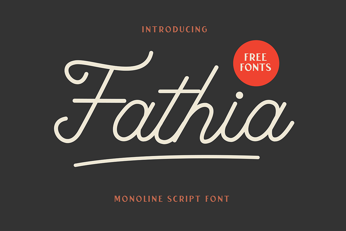 Fathia - Free Monoline Script Font by Pixel Surplus on Dribbble