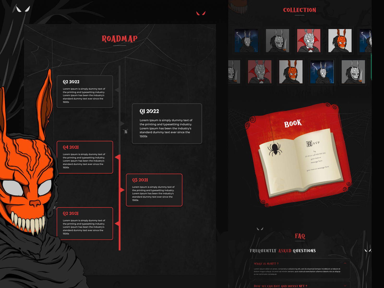 DARKO SHADOWS - NFT LANDING PAGE DESIGN - UI DESIGN - WEB3 by DesignWise on Dribbble