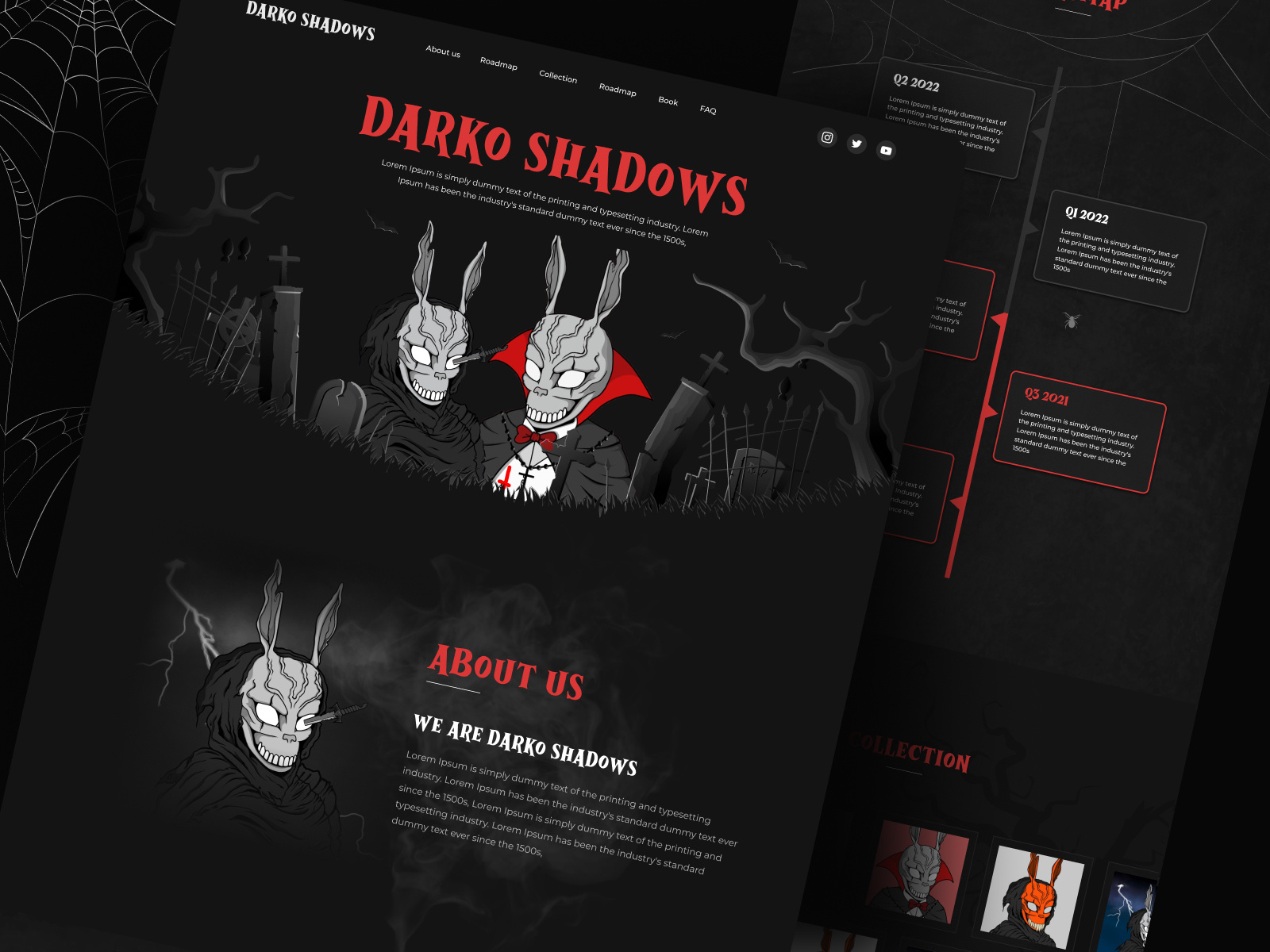 DARKO SHADOWS - NFT LANDING PAGE DESIGN - UI DESIGN - WEB3 by DesignWise on Dribbble