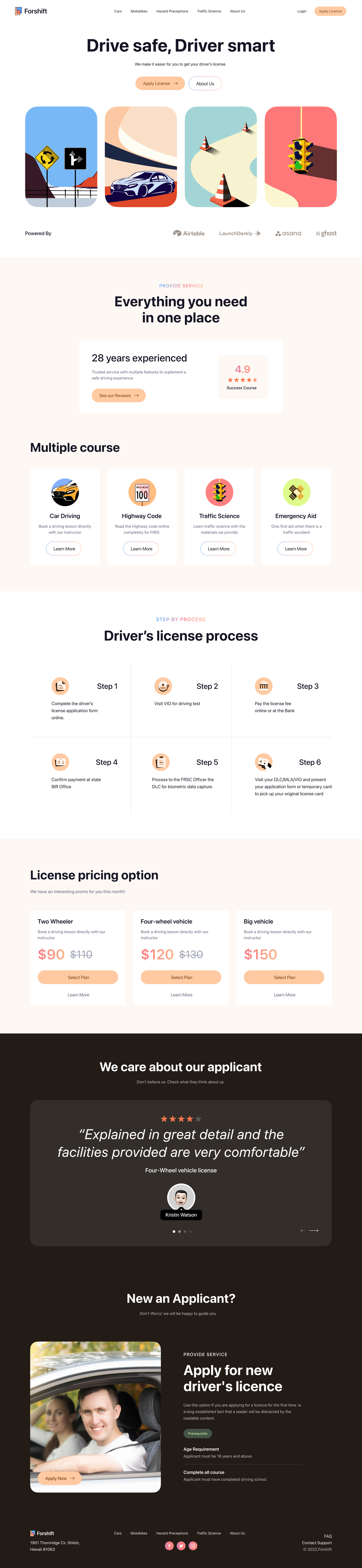 Driving School Website by Muhammad Sauqi Arif for Unspace Studio on ...
