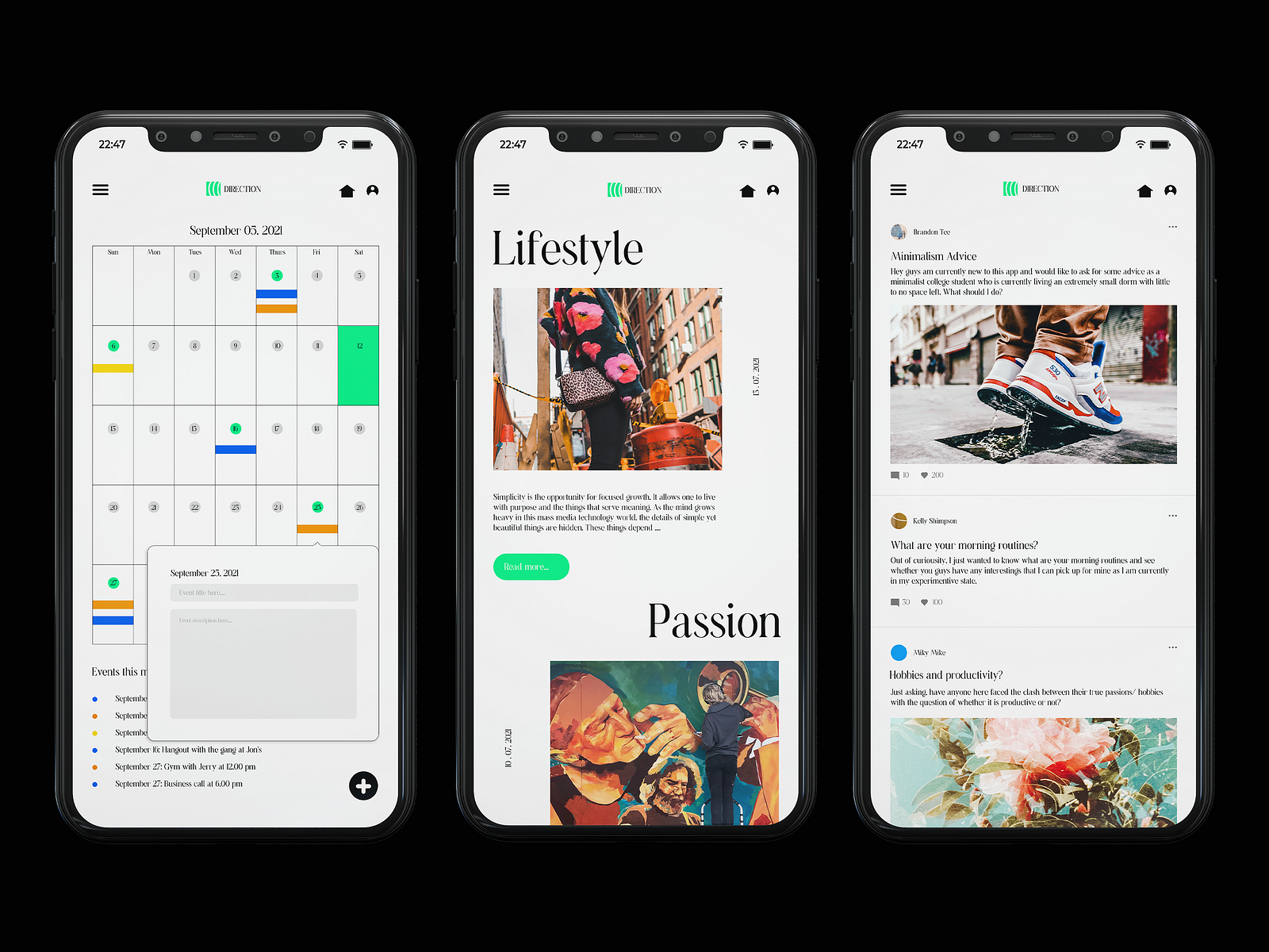 Direction - App Design (UI & UX) by ORRA Design Studio on Dribbble