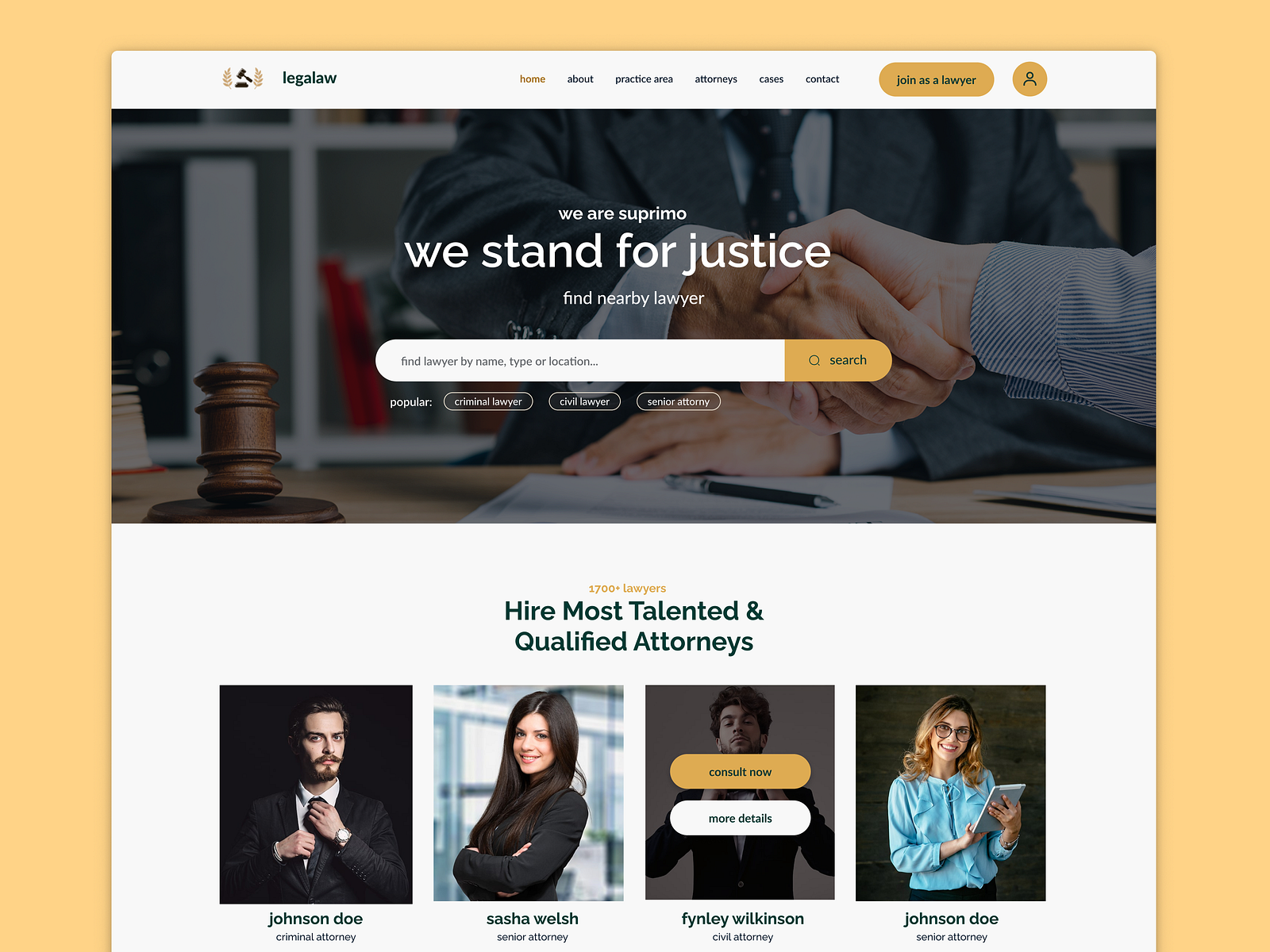 Law firm website design by Raju KH on Dribbble