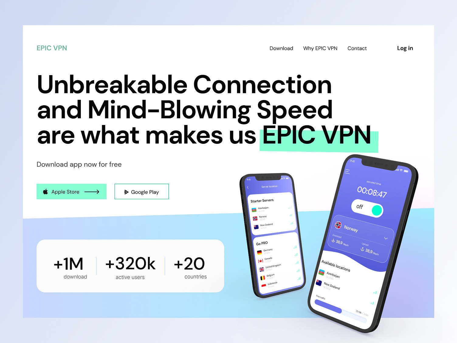VPN Mobile App and Landing Page Design by inCode Systems on Dribbble