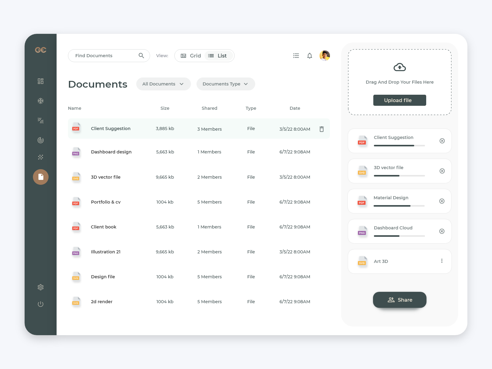 Upload Documents - UI by Khalid Ammar on Dribbble