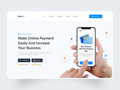 BestKit - Payment App Landing Page by Templatecookie on Dribbble