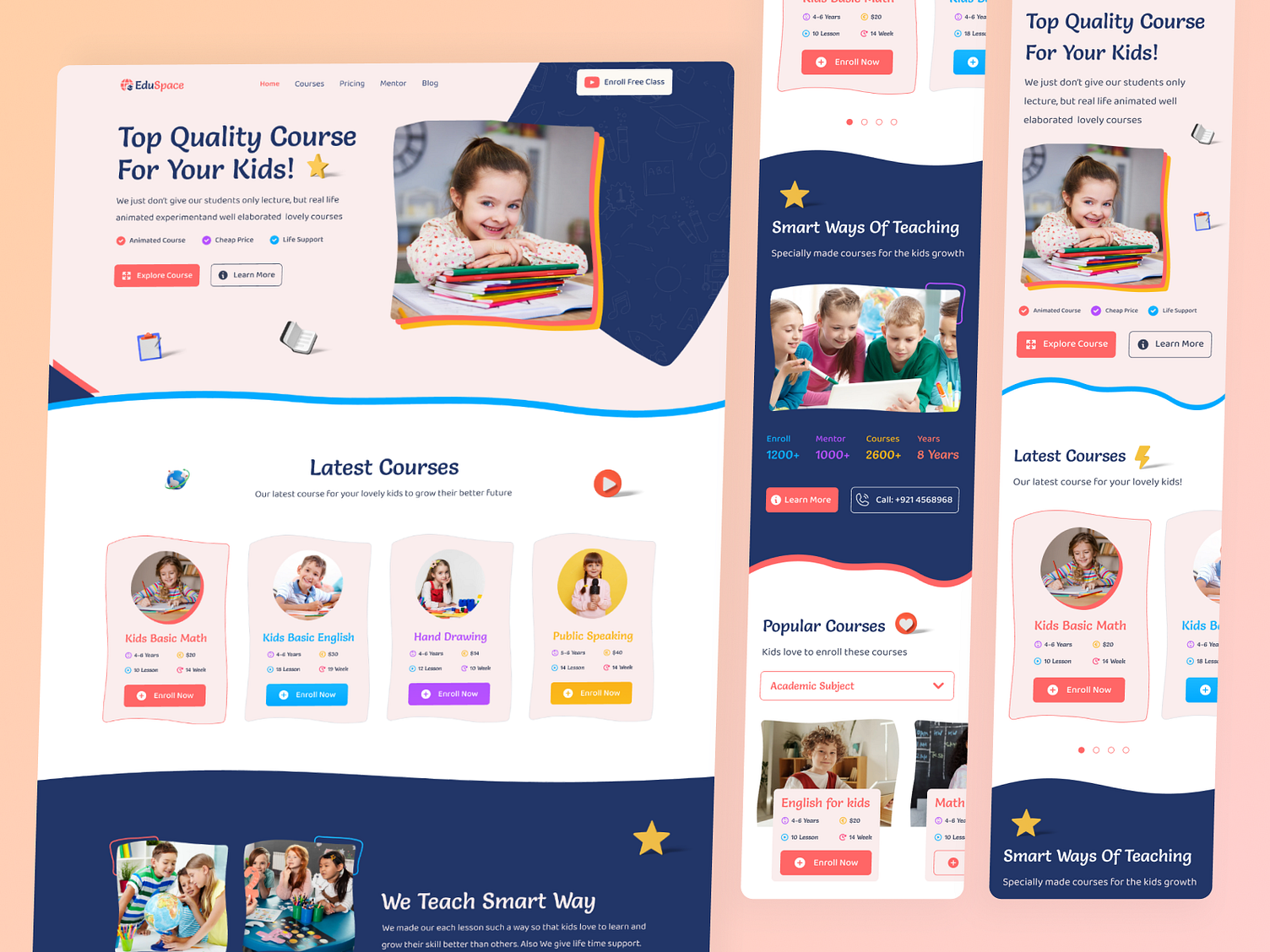 Children e-learning website & mobile responsive UI Design by ...