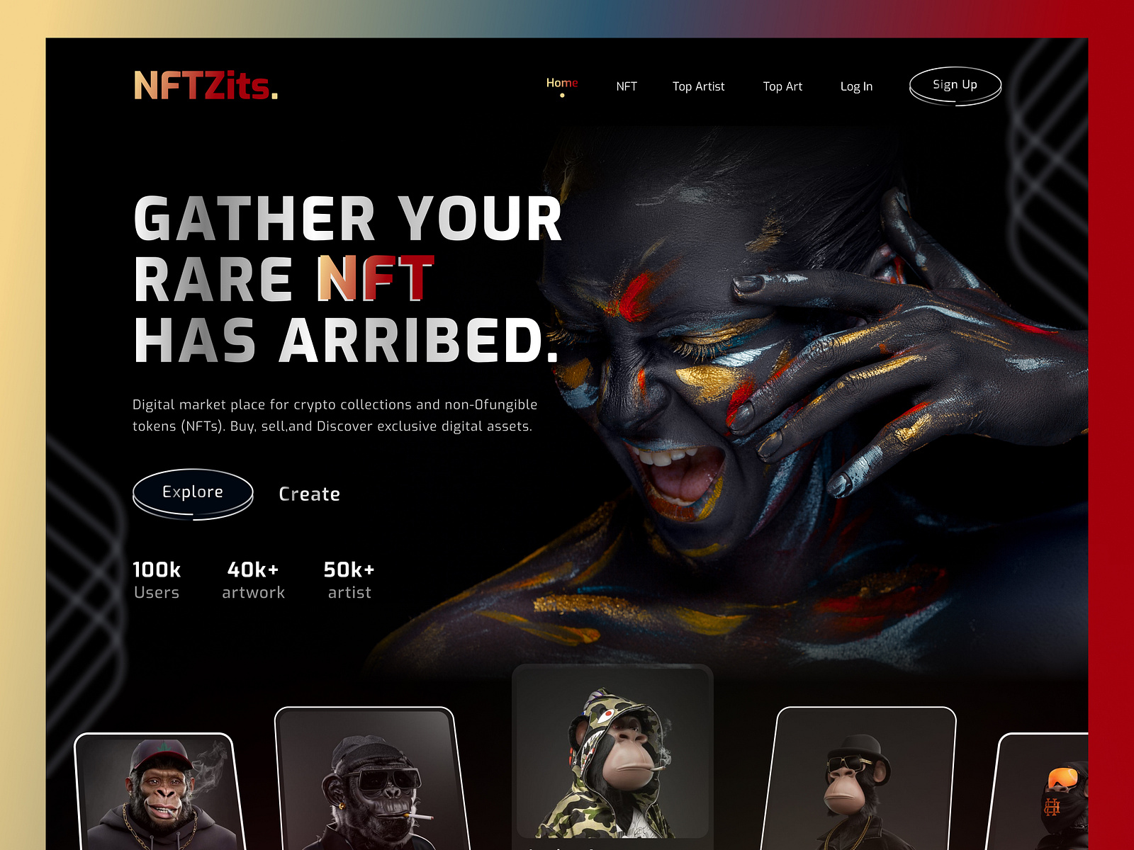 NFTZits NFT website design by syful islam Srabon for SylGraph on Dribbble