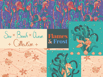 Sea, beach and ocean pattern design Collection ･ﾟ≈｡人 ‿‿ 人｡༅･ﾟ≈ by Storm ...