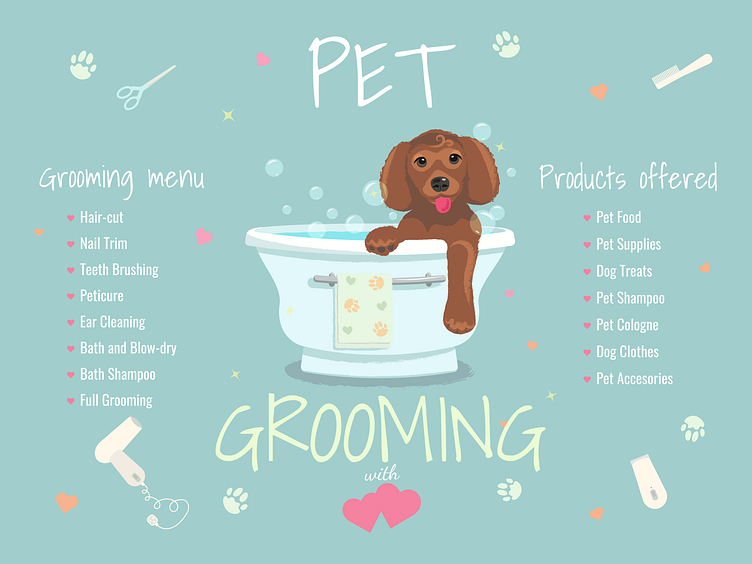 Poster for a grooming salon. by Natalia Kazantseva on Dribbble