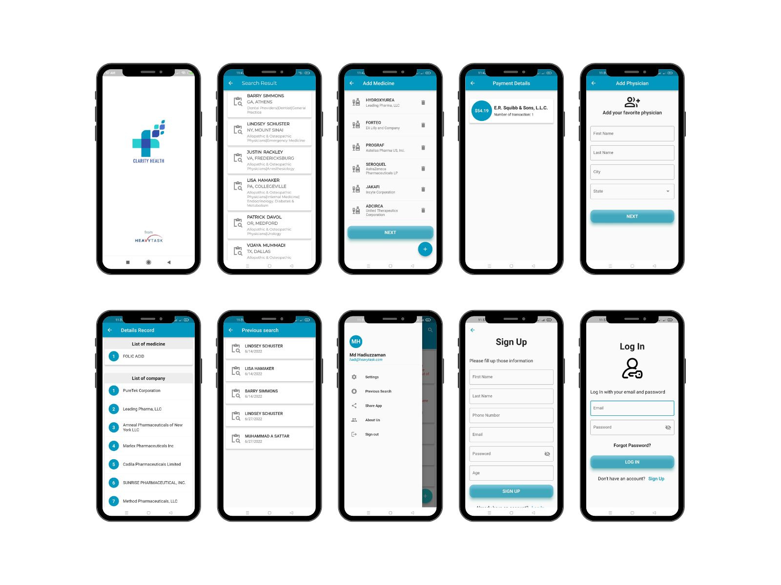 Clarity Health - A Healthcare Mobile App by HeavyTask on Dribbble
