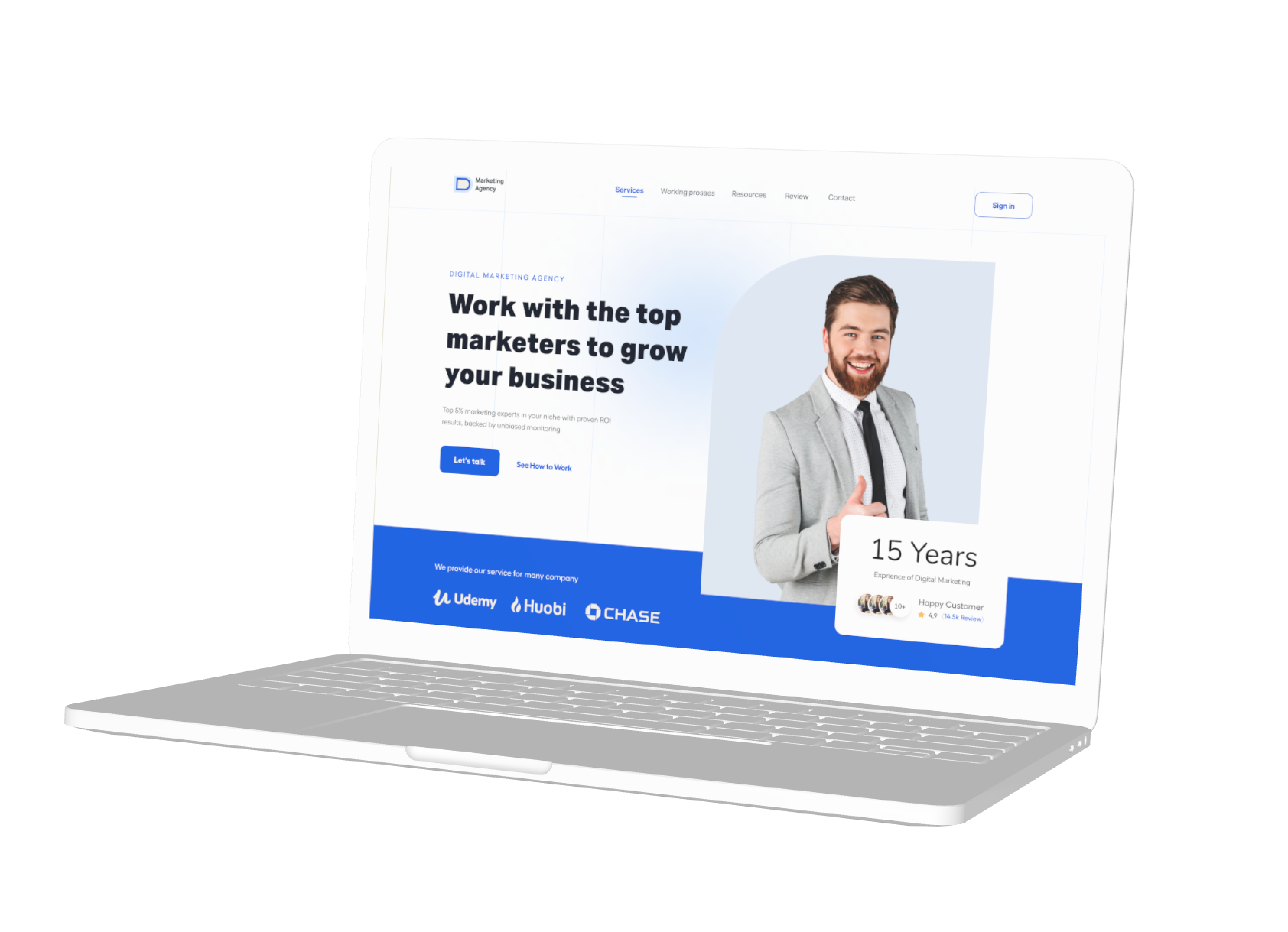 Digital Marketing Agency Header by Shuvon Khan on Dribbble