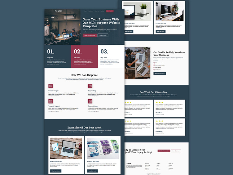 Xentra - Multipurpose Website Template by Webplate on Dribbble