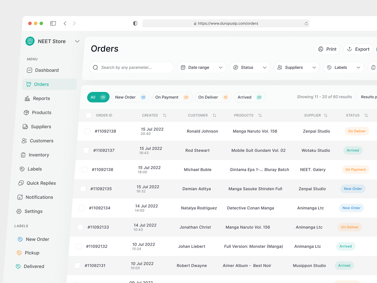 Duropusip - Dropship Management Dashboard by Shincostech for Nija Works ...