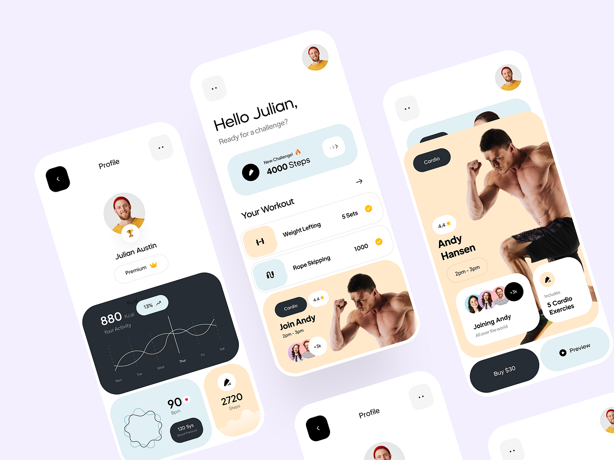 Browse thousands of Fitness App images for design inspiration | Dribbble