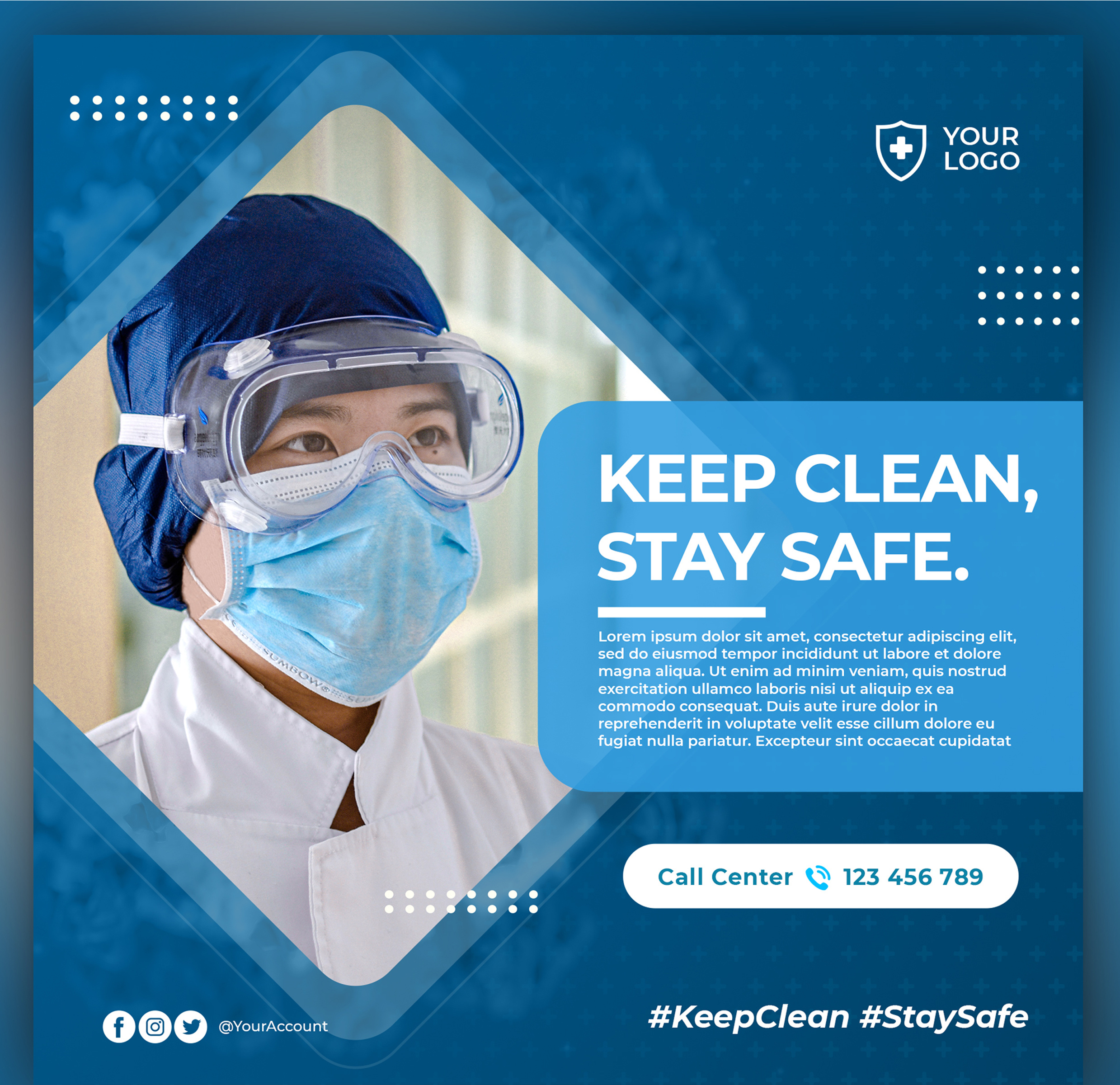 Keep Clean Stay Safe Poster Design by Saqib Hussain on Dribbble