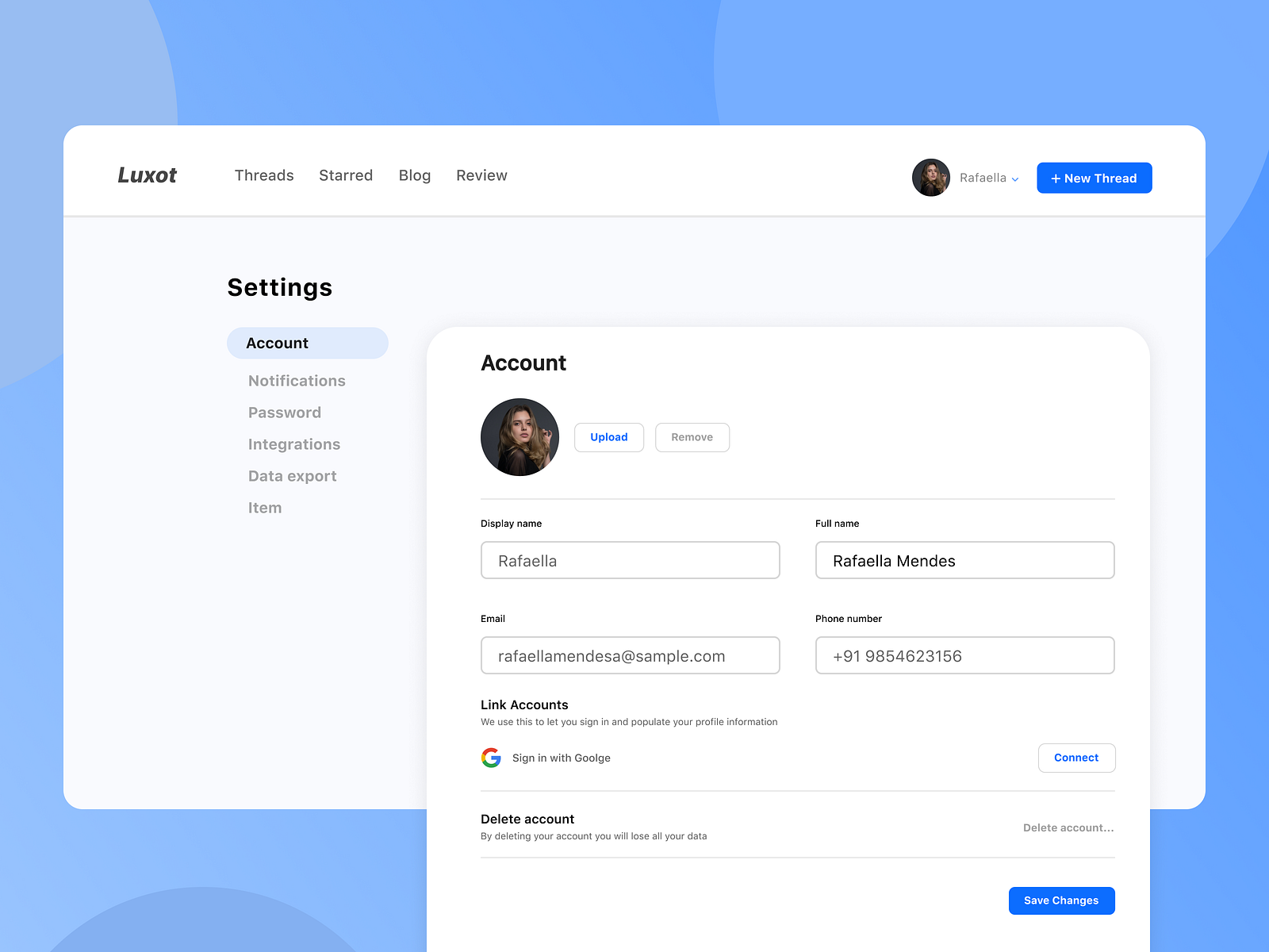 Settings page UI by Sreerag Krishna on Dribbble