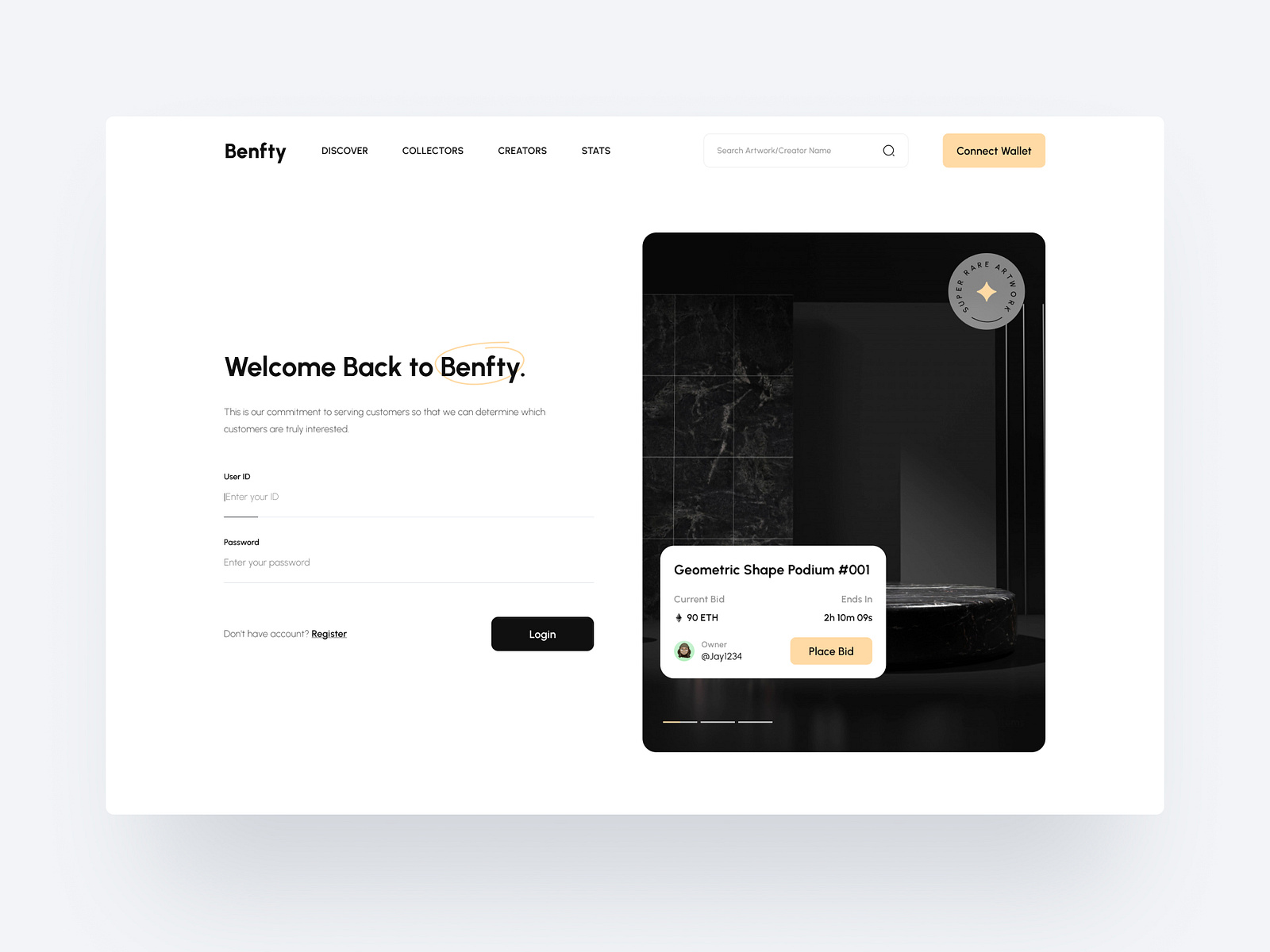 Sign in page by Benjamin Onyebuchi on Dribbble