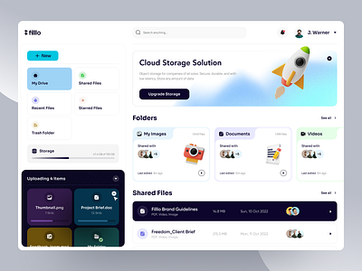 Cloud Storage Dashboard by Filllo Design Agency on Dribbble