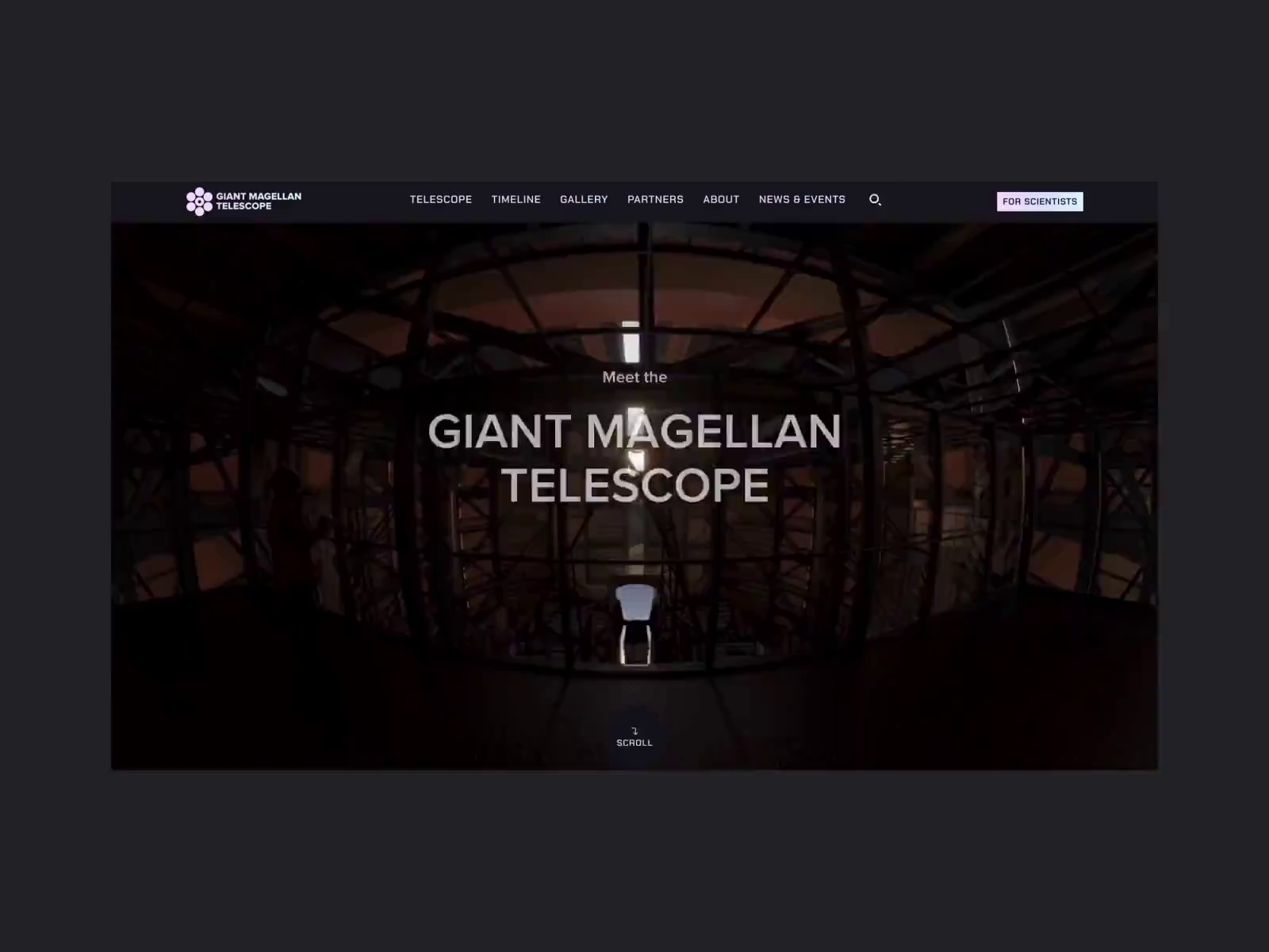 Giant Magellan Telescope — Homepage animation by Báchoo Studio on Dribbble