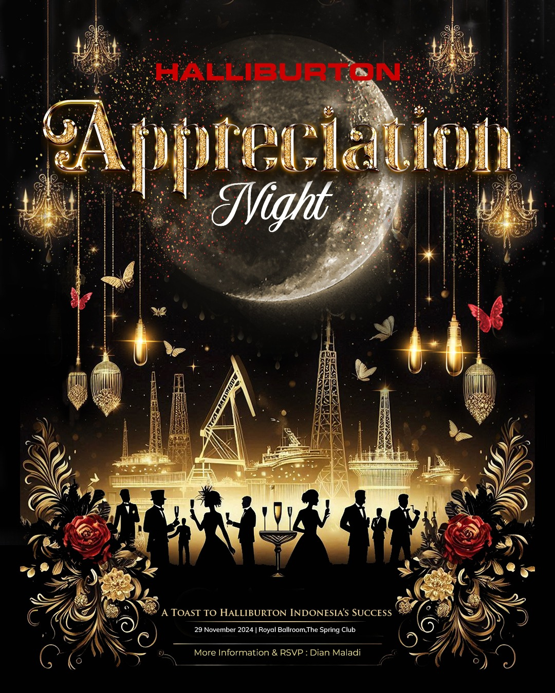 "Halliburton" of the Key Visual "Appreciation Night" by Damas on Dribbble