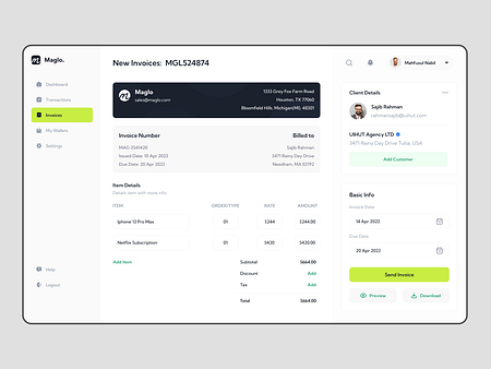 Invoice UI designs, themes, templates and downloadable graphic elements ...