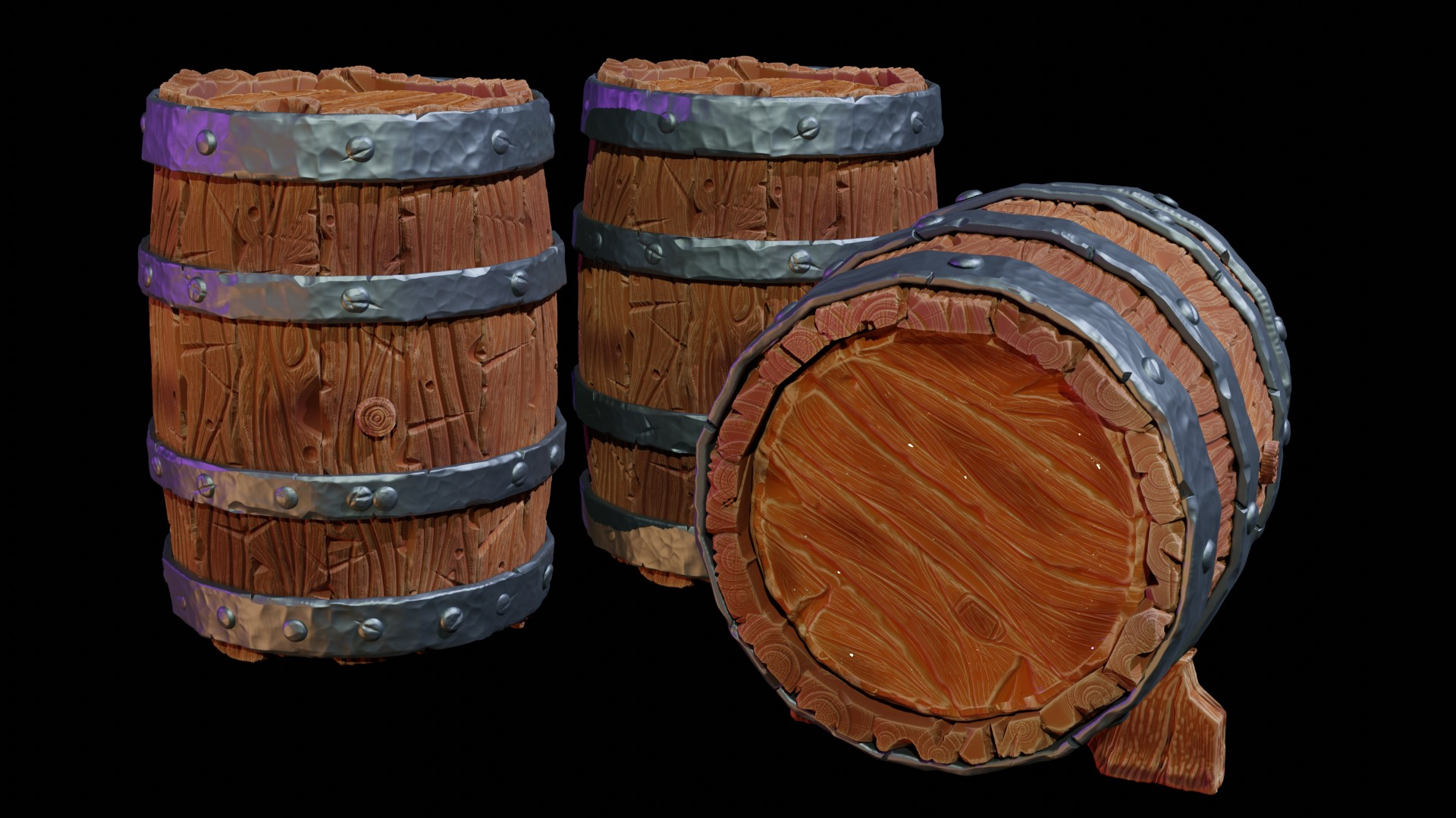 highly detailed barrel for games (hand painted) by aneeq tariq on Dribbble