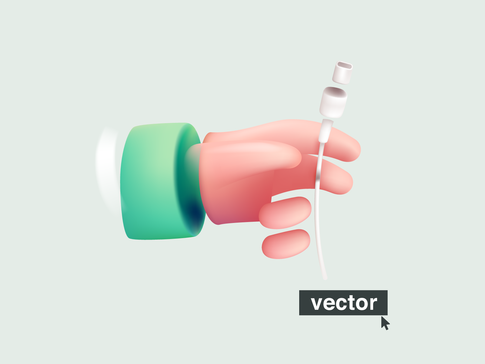Hand holding charging cable by Roma Korolev (kaer logo) on Dribbble