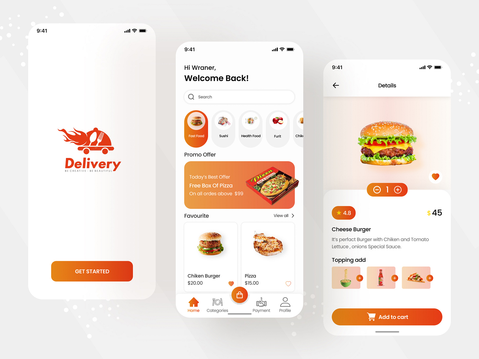 Food delivery app ui design by Mamun Ahmed on Dribbble