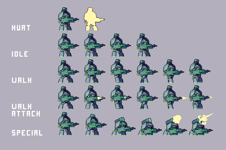 Battle Mecha Sprites Pixel Art Pack by 2D Game Assets on Dribbble