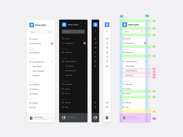 Left Side Menu - UI Pattern by Tomasz Trefler on Dribbble