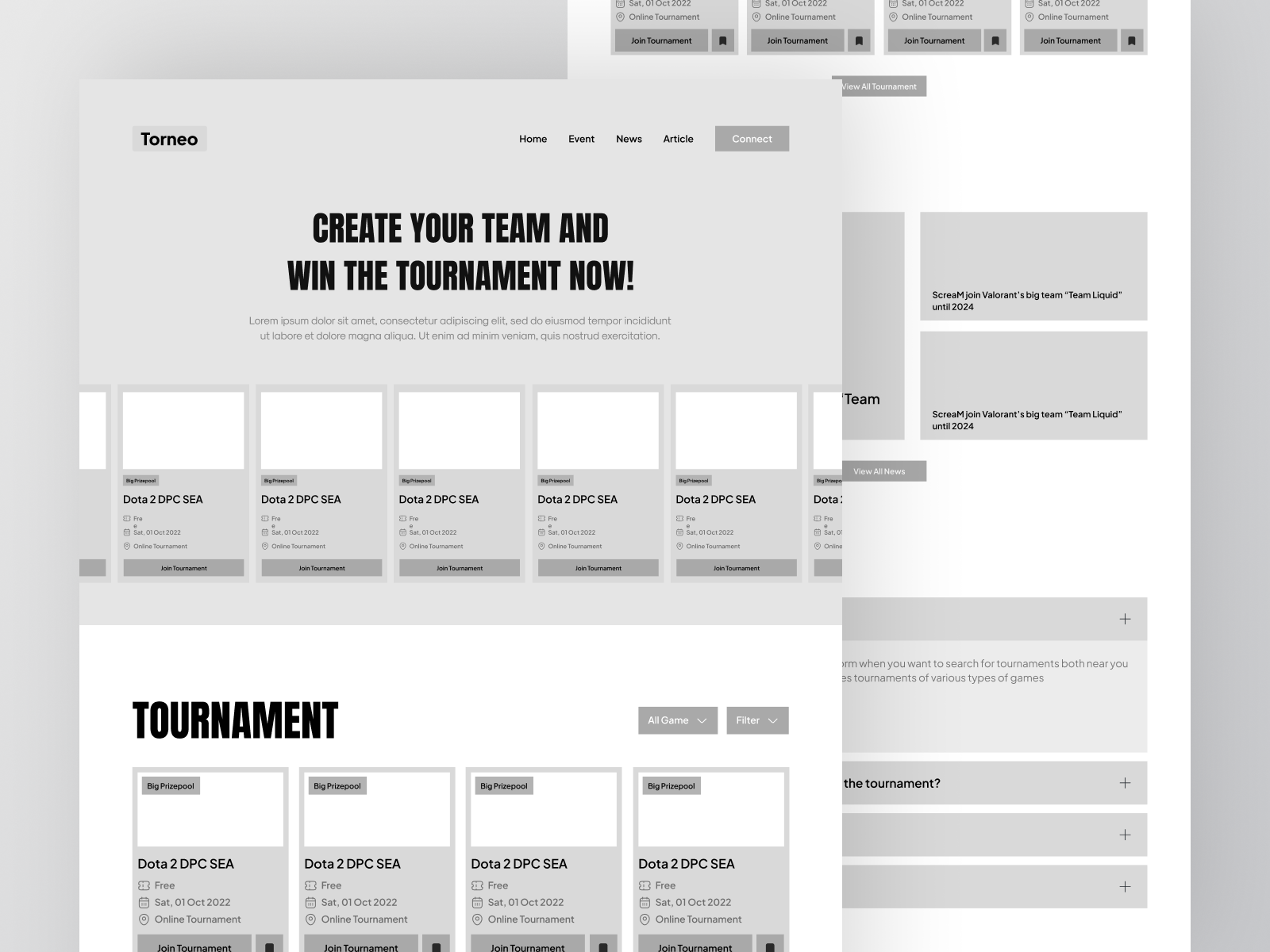 Tournament Website Design by Lil Dicky for Odama on Dribbble