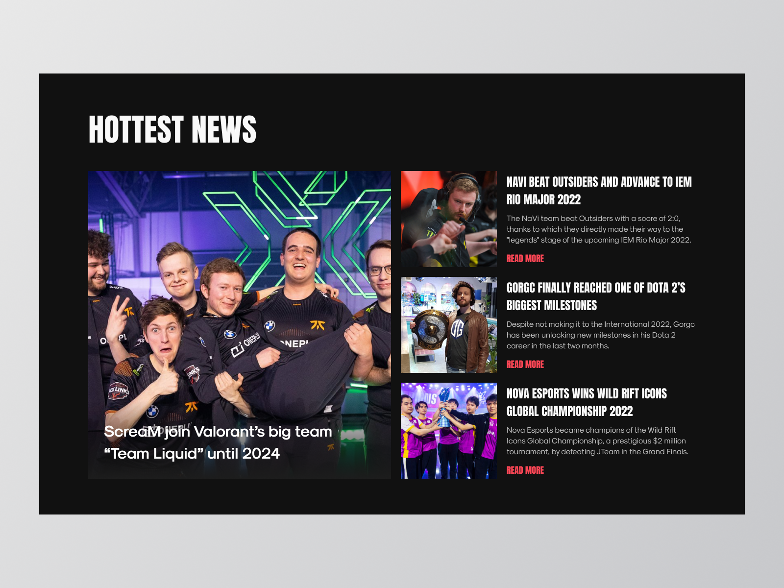 Tournament Website Design by Lil Dicky for Odama on Dribbble