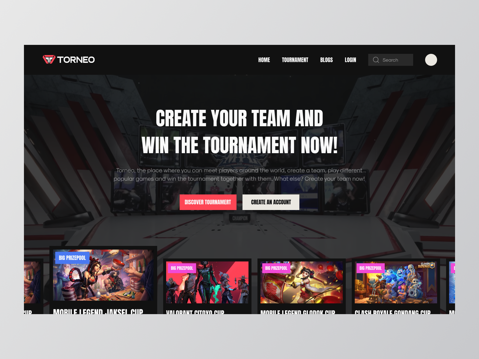Tournament Website Design by Lil Dicky for Odama on Dribbble