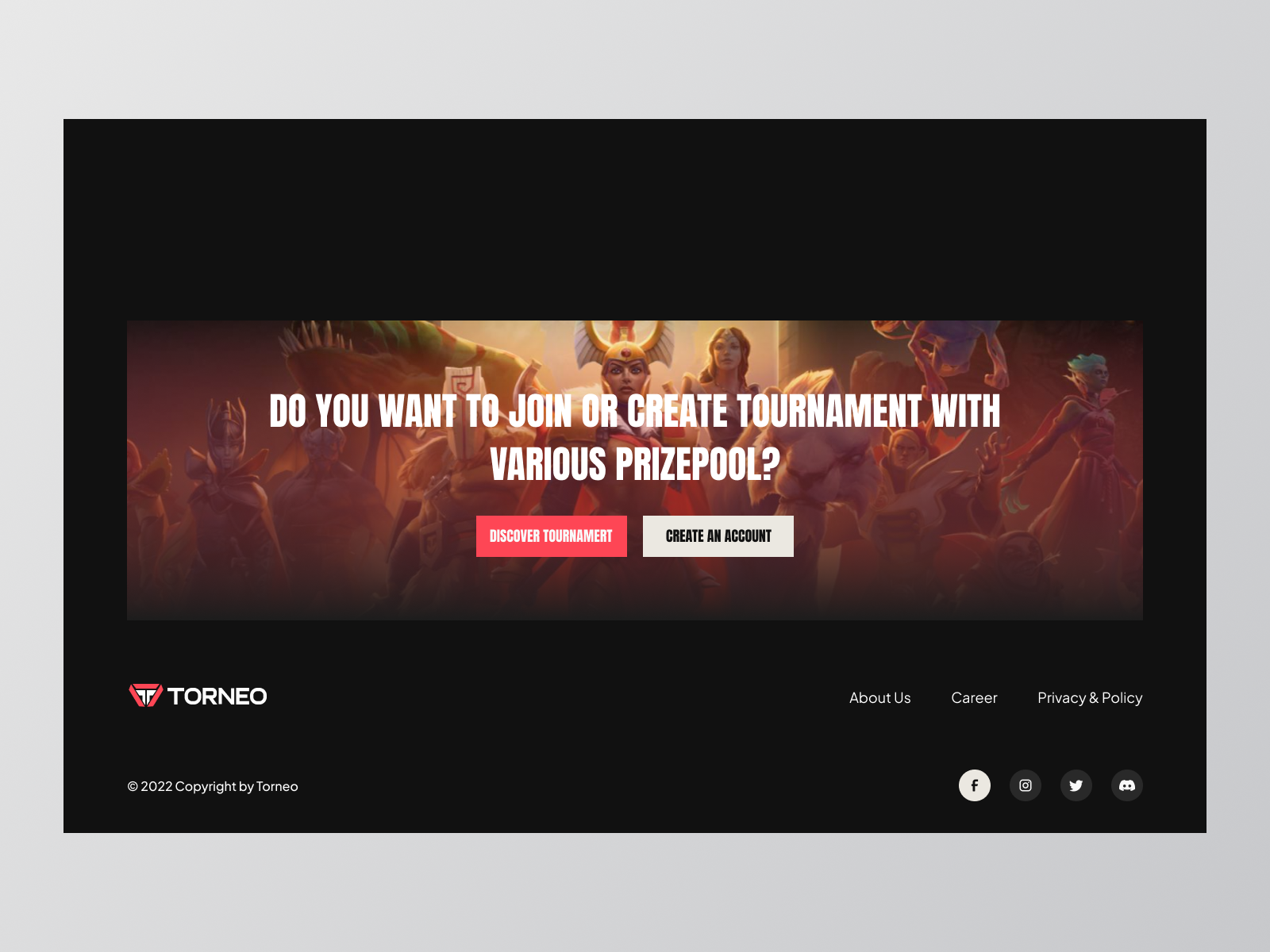 Tournament Website Design by Lil Dicky for Odama on Dribbble