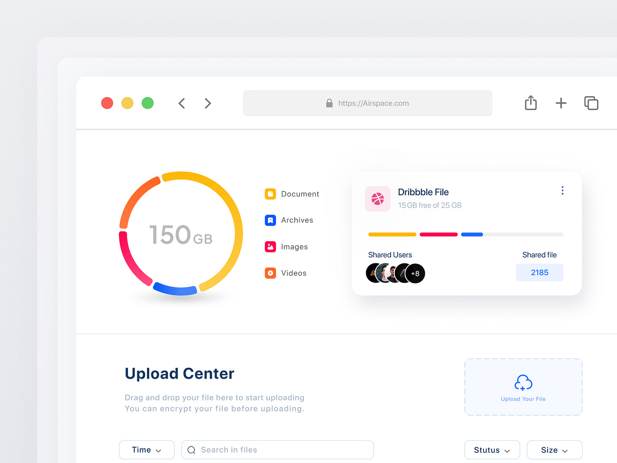 Cloud Storage Website by Duxica on Dribbble