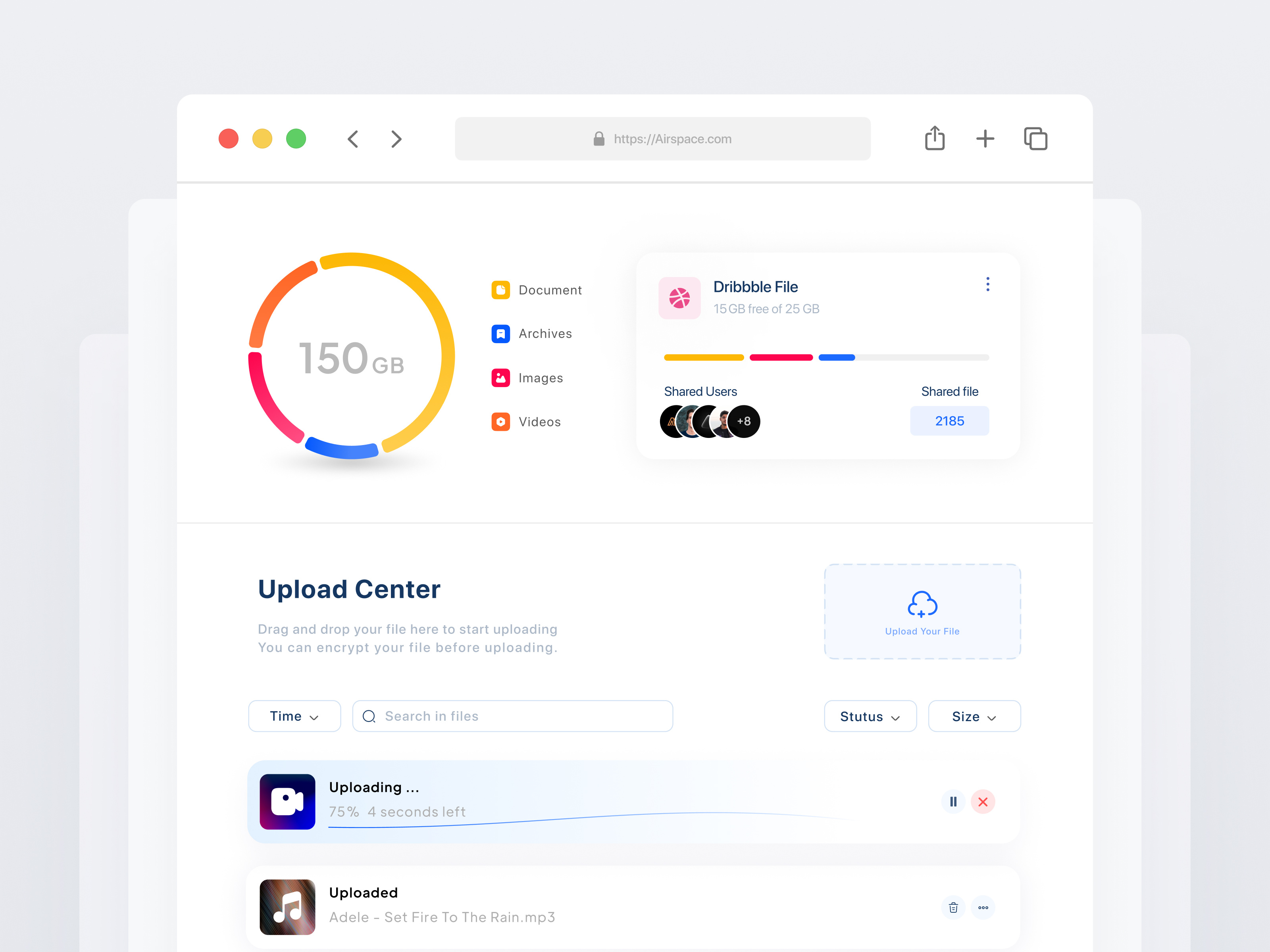 Cloud Storage Website by Duxica on Dribbble