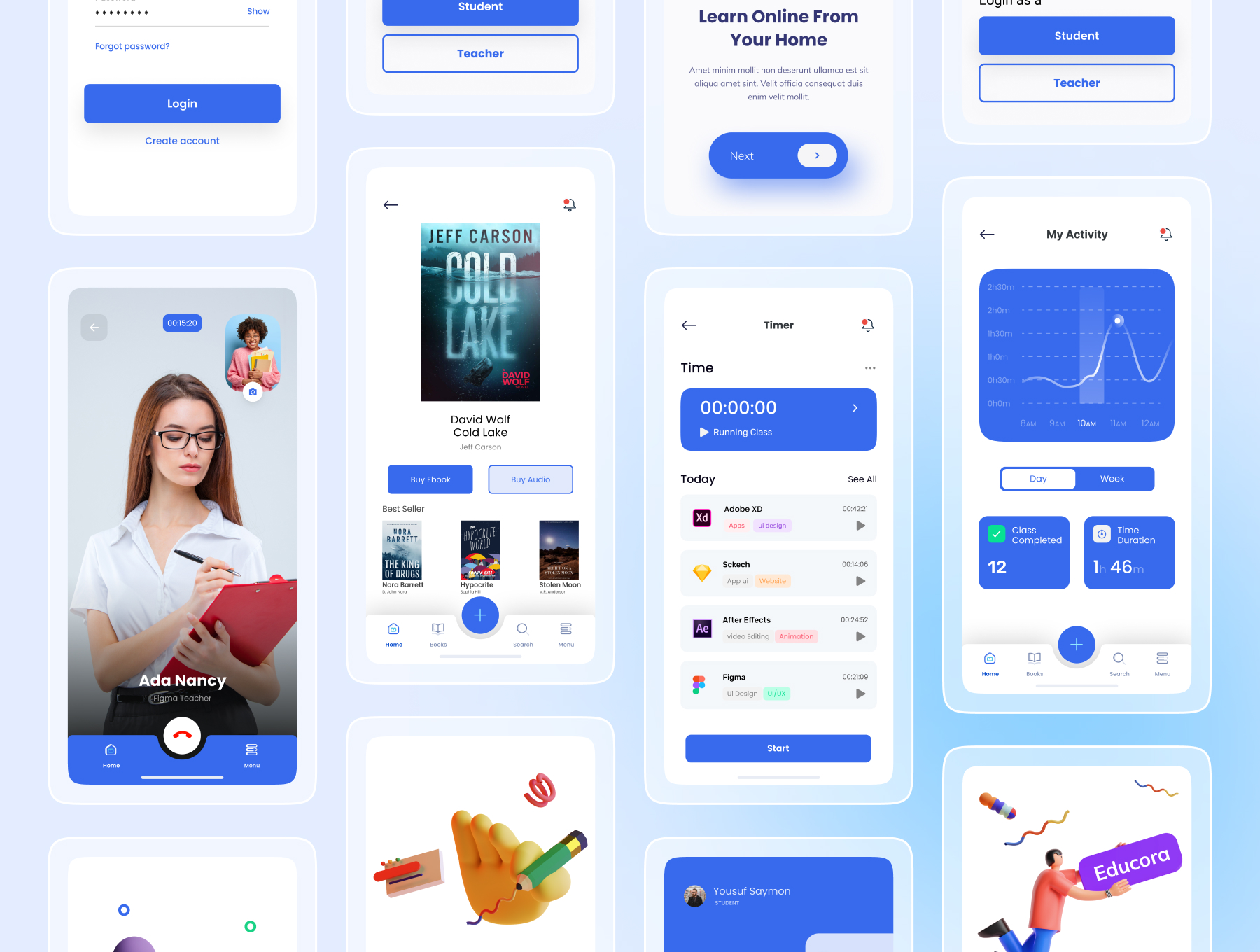 Educora – E-learning UI kit by FigmaUI4Free on Dribbble