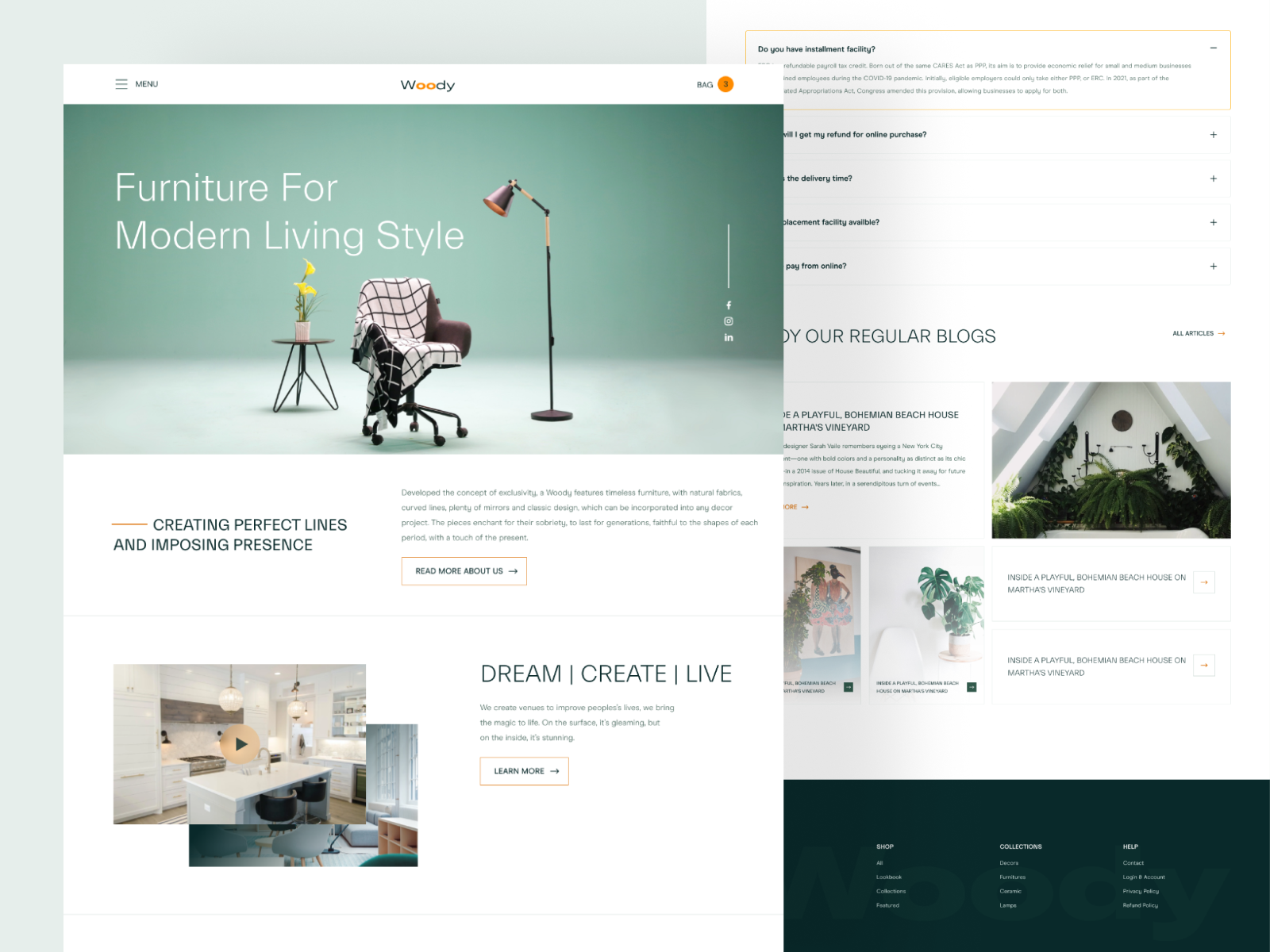 Woody- Interior Modern Furniture Landing Page by Backbencher UI/UX for ...