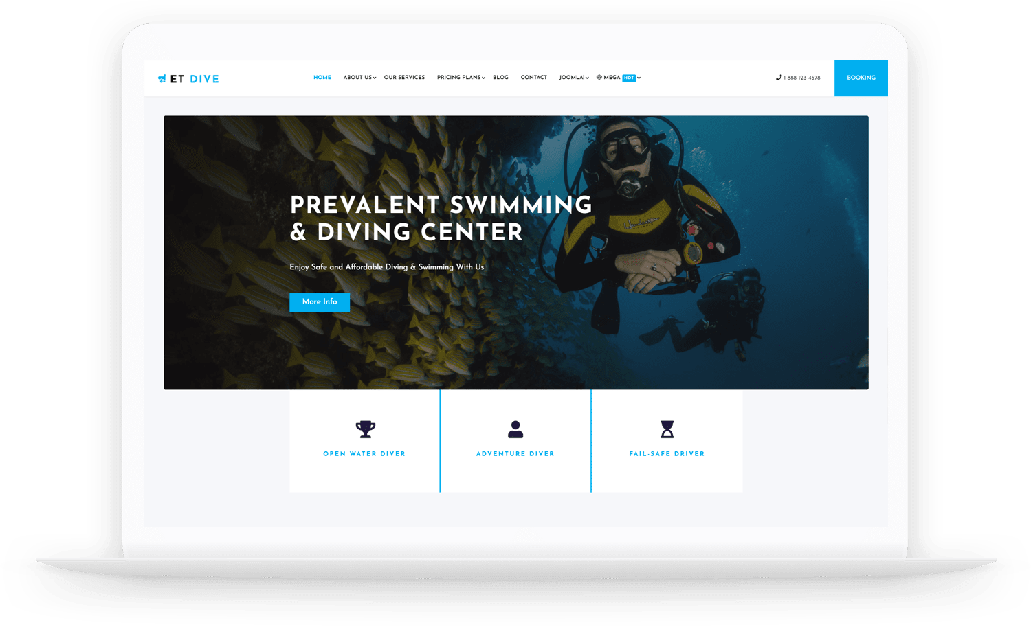 ET Dive – Free Responsive Scuba diving website template by Engine ...