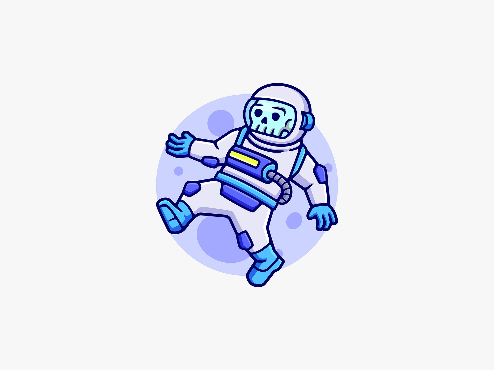 Astronaut bones💀 cute cartoon character illustration by Vectory on Dribbble