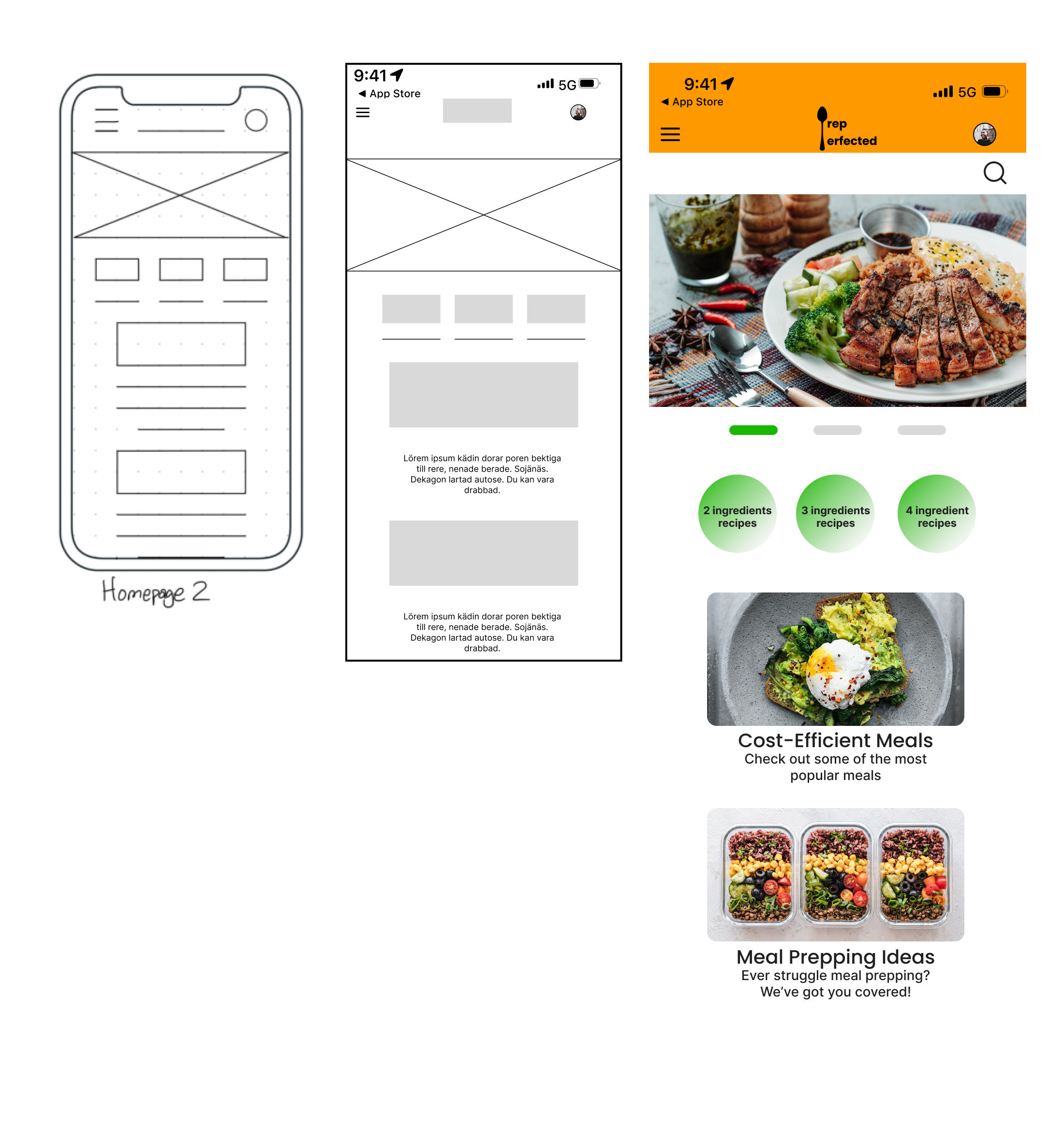 Meal Prep App (Lo-Fi to Hi-Fi) by David on Dribbble