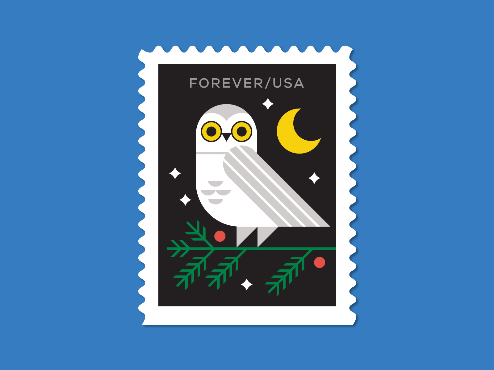 USPS Stamp Set - Winter Woodland Animals by Eight Hour Day on Dribbble