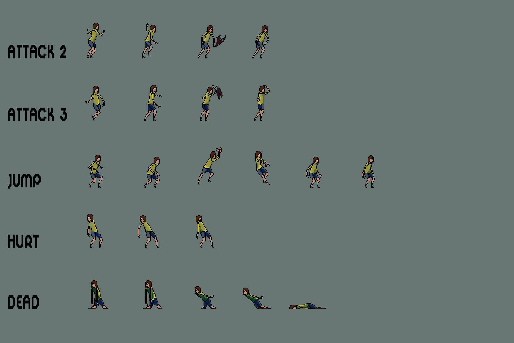 Free Zombie Sprite Sheet Pack Pixel Art by 2D Game Assets on Dribbble