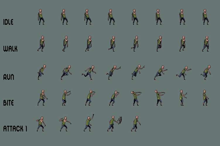 Free Zombie Sprite Sheet Pack Pixel Art by 2D Game Assets on Dribbble Free Zombie Sprite Sheet Pack Pixel Art by 2D Game Assets on Dribbble