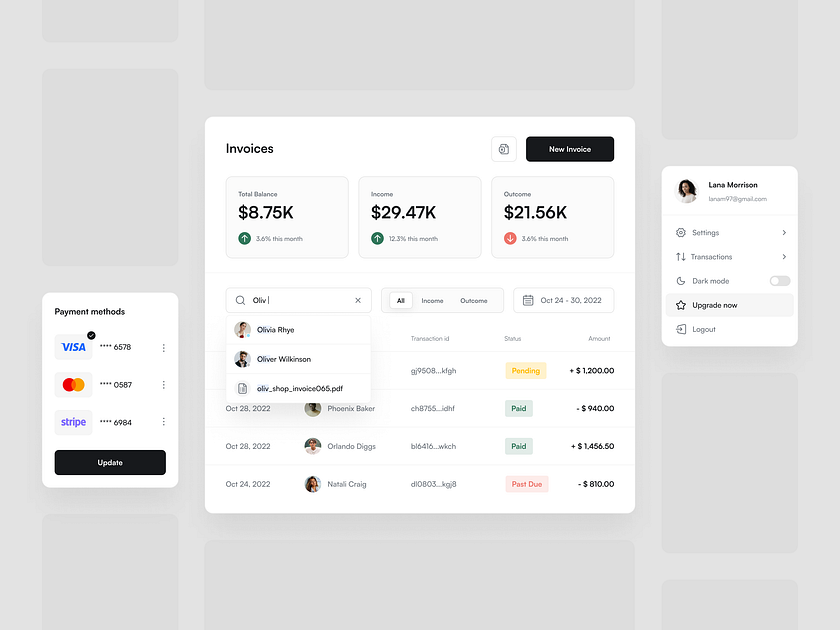 Sidebar details - UI/UX design by Outcrowd on Dribbble