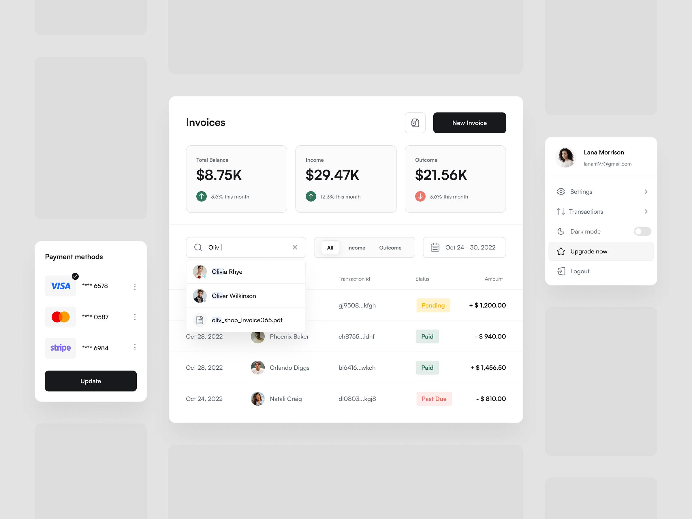 BalanceFlow - Interface elements design by Outcrowd on Dribbble