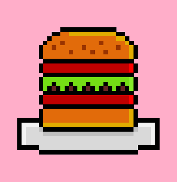 Burger pixel art by Joni pranata on Dribbble